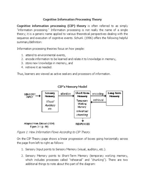Cognitive Information Processing Theory Pdf Memory Recall Memory