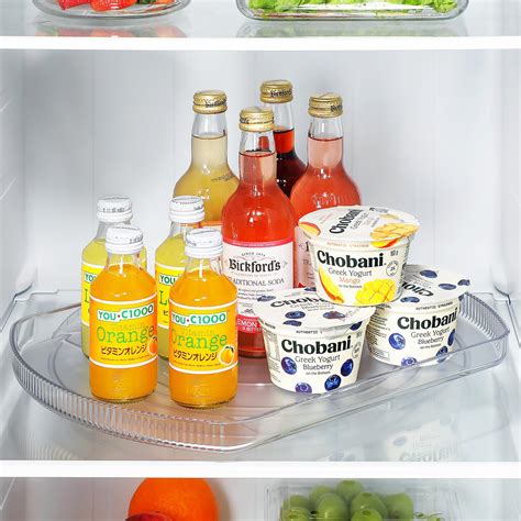 Lamu Lazy Susan Organizer For Refrigerator 15 4x11 Turntable Organizer For Fridge Cabinet