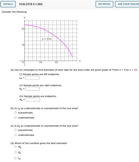 Solved Details Scalcet8 5 1 002 My Notes Ask Your Teache