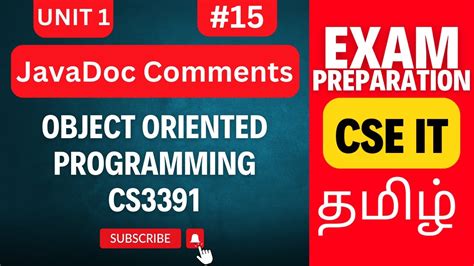 Javadoc Comments In Java Cs3391 Object Oriented Programming Oop Unit 1 Exam Preparation