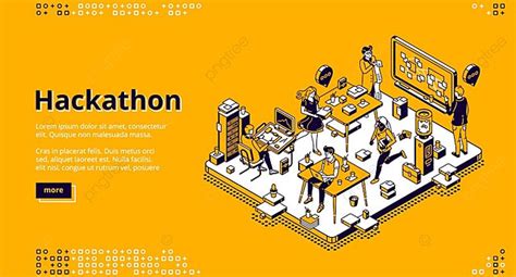 Hackathon Isometric Landing Page Banner Template Download On Pngtree
