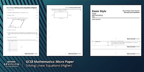 👉 Micro Mock Linear Equations Test Questions Beyond Gcse
