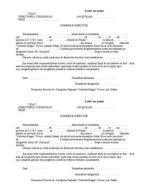 Cerere Motivare Parinti Pdf