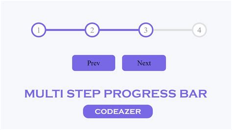 Multi Step Progress Bar In Html Css And Javascript Codeazer Youtube