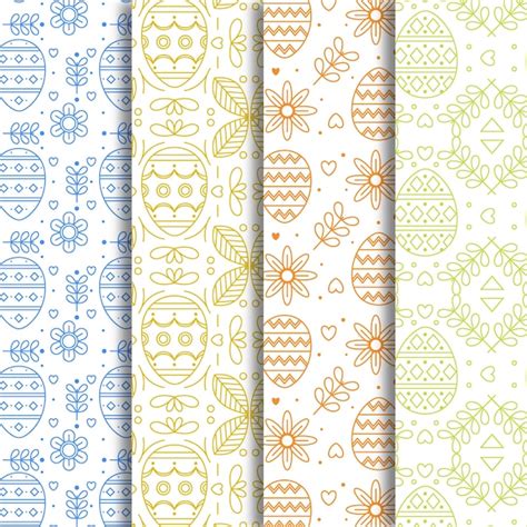 Free Vector Flat Design Easter Day Pattern Collection Theme