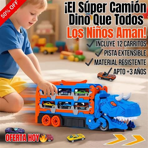 CamiÓn Dinosaurio Mega Set🦖 Incluye 12 Carritos Aprende Crea Y Juega