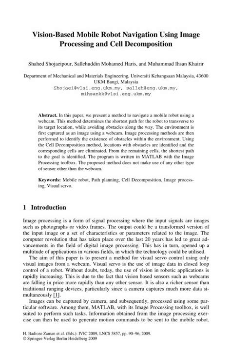 pdf vision based mobile robot navigation using image processing and