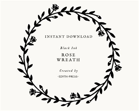 Botanical Leaf Rose Floral Circle Wreath Border Svg Cut File Etsy