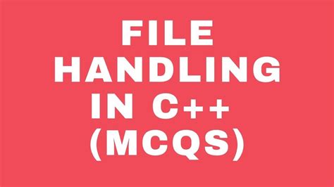 File Handling C Mcqs Youtube