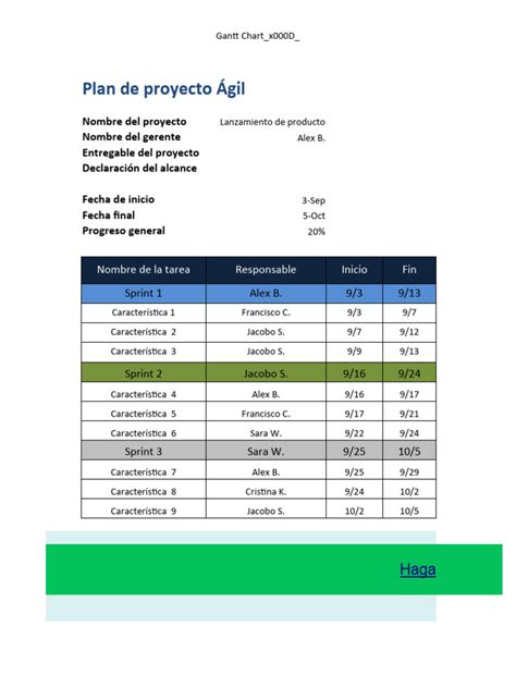Ic Excel Agile Project Template Es Pdf Informática