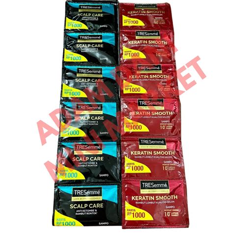 Jual Sampo Tresemme Keratin Smooth Scalp Care Shampoo Sachet 12 X 9