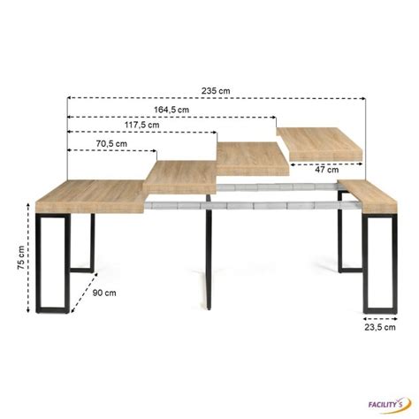 Table Console Extensible Bois Et Métal