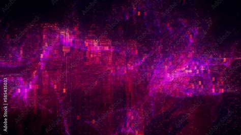 Red And Purple Abstract Digital Code Concept D Animation Loop Background As Artificial