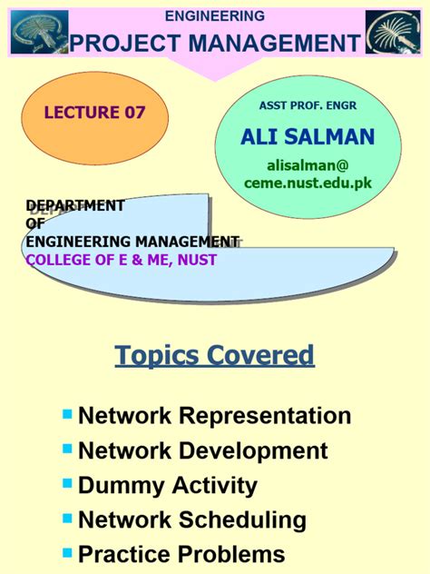 Ali Salman 07 Engineering Project Management Lecture Pdf Analysis Applied Mathematics
