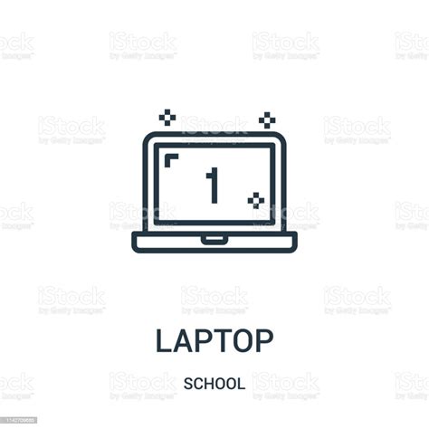 Vetores De Vetor Do Ícone Do Portátil Da Coleção Da Escola Linha Fina Ilustração Do Vetor Do