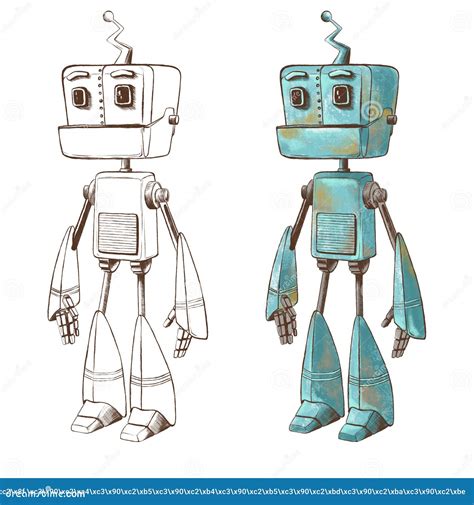 Robot Arm Drawing Model It Can Be Used As An Illustration Of Robotics