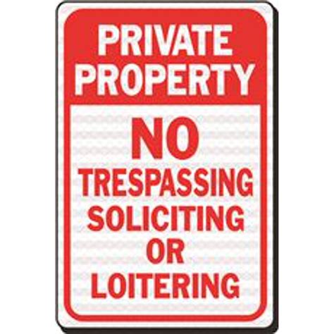 Private Property No Soliciting Not Loitering No Trespassing Heavy Duty