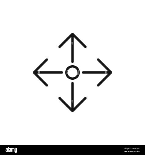 Cursor Move Icon Logo Sign Vector Outline In Black And White Color