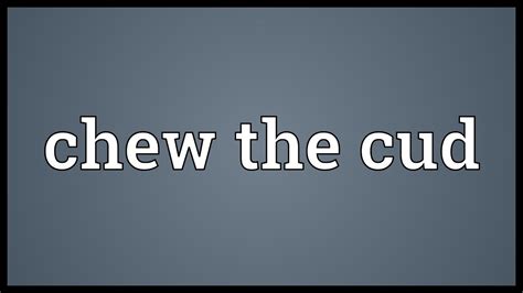 Chew The Cud Meaning Youtube