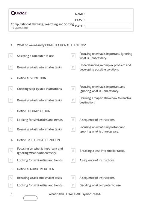Sorting Data Worksheets For Th Year On Quizizz Free Printable