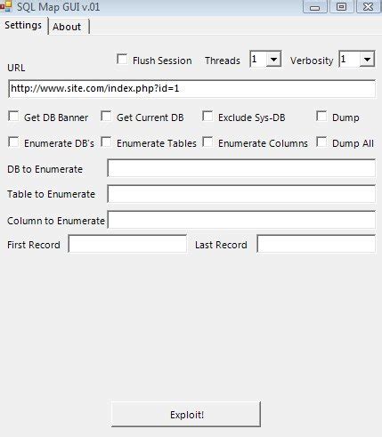 SQLMap Gui Automatic SQL Injection And Database Takeover Tool Abak