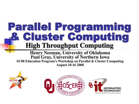 ppt parallel programming and cluster computing high throughput