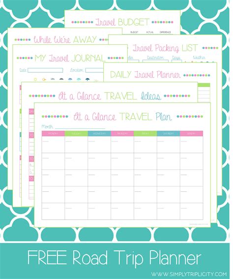 Printable Road Trip Itinerary Template