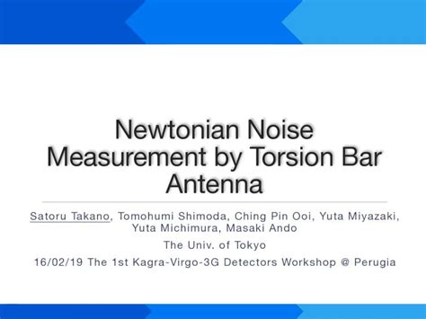 Pdf Newtonian Noise Measurement By Torsion Bar Antenna · The Damping Factor And Spring
