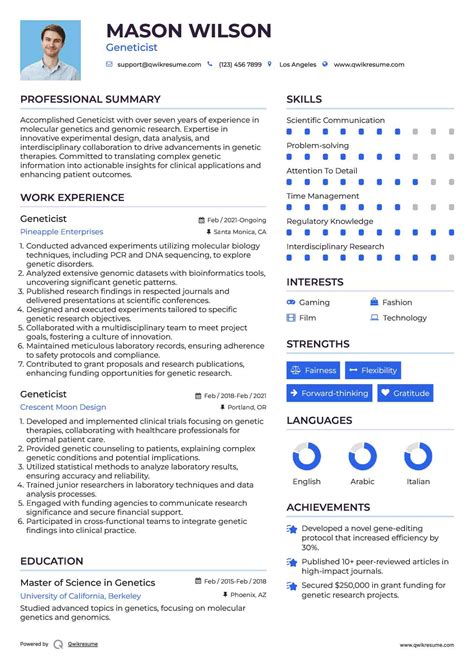 10 Geneticist Resume Samples Templates For 2025