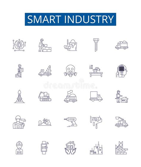 Smart Industry Line Icons Signs Set Design Collection Of Industry 40 Ai Automation Iot