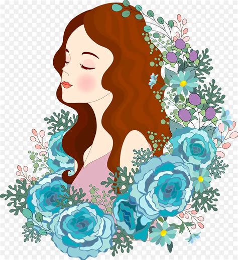 手绘优雅女性插画装饰图案PNG图片素材下载 图片编号yojevdxq 免抠素材网