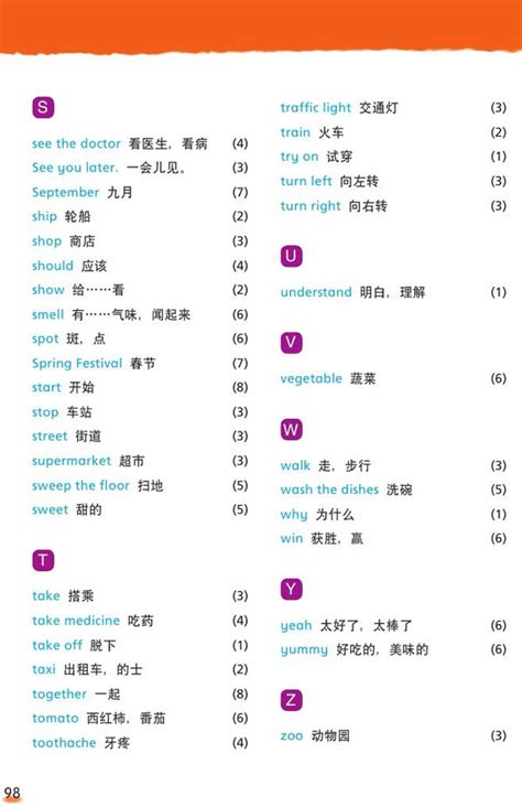 单词列表Word List 2015年苏教译林版小学五年级英语下册课本 苏教版小学课本