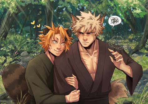 𝐀𝐑𝐂𝐘𝐍ϟ☽˚༝ • Yokai Au Bakukami 🍃🔥 I Just Wanted To Draw