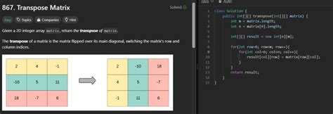 Codewithme Day60 Java Dsa Arrays Matrix Transpose Problemsolving Vinaysing Rajput