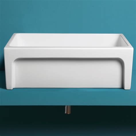 Simas Lavello Da Cucina 75 Cm In Ceramica Bianca