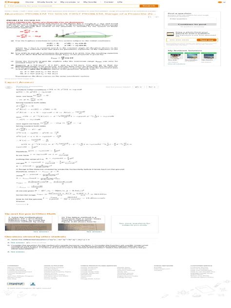 question problem to solve first problem range of a projectile n