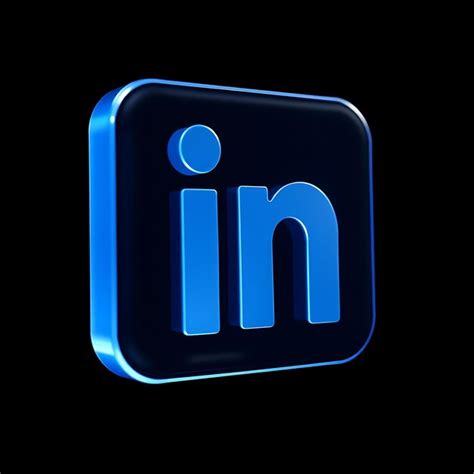 Linkedin Logo With 3d Render Blurred Glass Material Subtle Glow Linkedin Logo With 3d Render Blurred Glass Material Subtle Glow