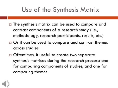 PPT The Synthesis Matrix A Grid Of Common Points To Synthesize Research PowerPoint