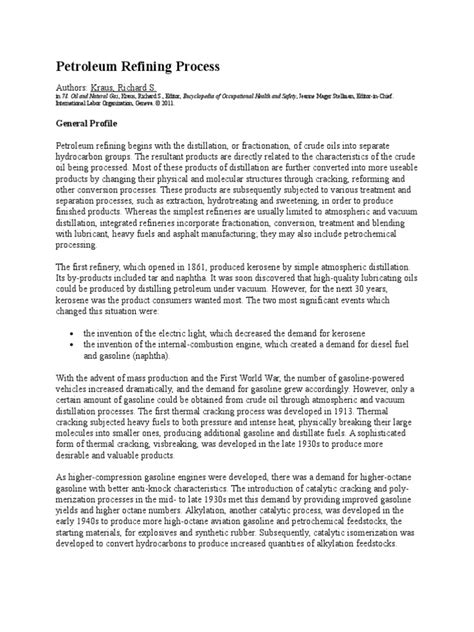 Petroleum Refining Process Pdf Oil Refinery Kerosene