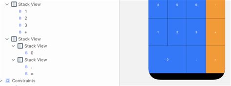 Ios How Can I Arrange Calculator Buttons In A Grid Layout Within The Xcode15 User Interface