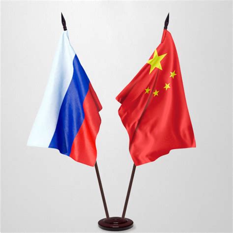 Флаги России и Китая с напольным флагштоком / навершие "Капля" - купить ...