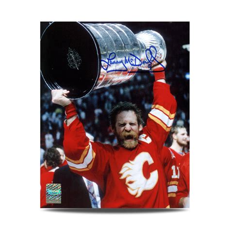 Lanny Mcdonald Signed Calgary Flames 1989 Stanley Cup Champions 8x10 P