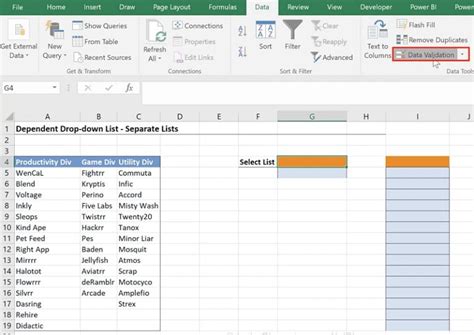 dependent drop down lists in excel with multiple words and spaces in 1st list xelplus leila