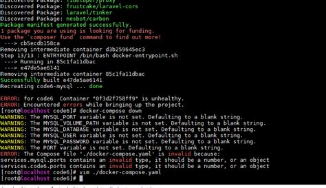 encountered errors while bringing up the project 正常docker compose