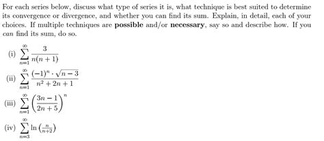 Solved For Each Series Below Discuss What Type Of Series It Chegg Com