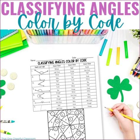 St Patricks Day Math Classifying Angles Color By Number Made By Teachers