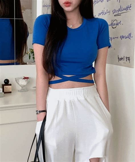 🚀당일출발🚀 흠뻑쇼 콘서트티셔츠 흠뻑쇼코디 옷 파란색 크롭티 워터밤룩 드레스코드 레이스업 당일 에이블리