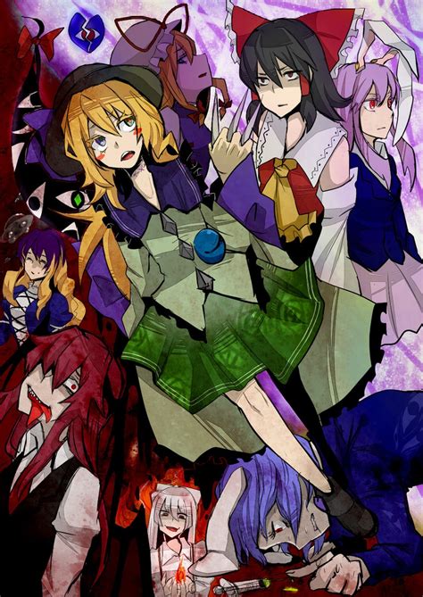 Hakurei Reimu Yakumo Yukari Komeiji Koishi Fujiwara No Mokou Reisen Udongein Inaba And 3