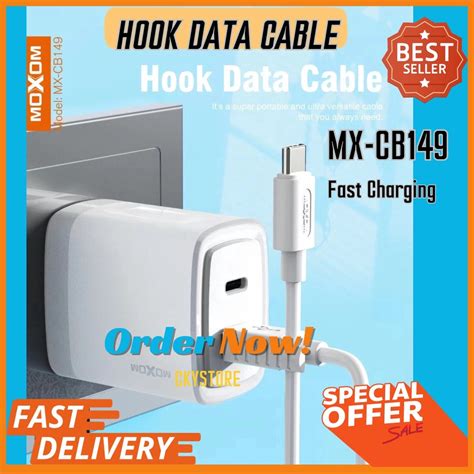 Moxom Mx Cb149 Hook 3a Qualcomm Quick Fast Charging High Speed Micro Light Ning Type C Usb Data
