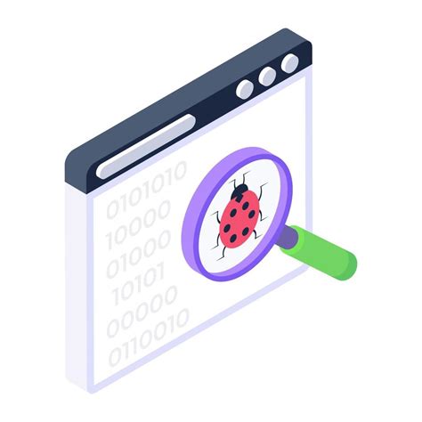 Bug Under Magnifying Glass Showcasing Debugging Icon 6434092 Vector Art